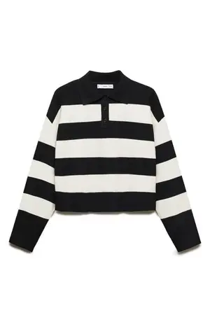 Mango Stripe Polo Sweater