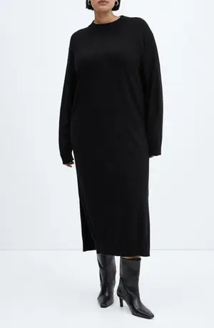 Mango Oversize Long Sleeve Midi Sweater Dress