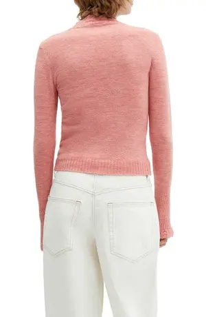Mango Mock Neck Flared Cuff Sweater