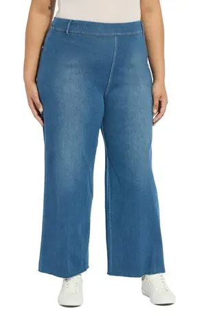 Lyssé Essentials Erin High-Waist Wide-Leg Pants Midwash
