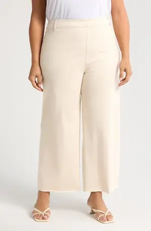 Lyssé Essentials Erin High-waist Wide-leg Pants - Oat