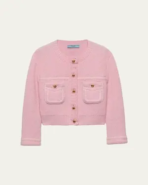 Prada Impunture Cropped Cashmere Cardigan - Rosa