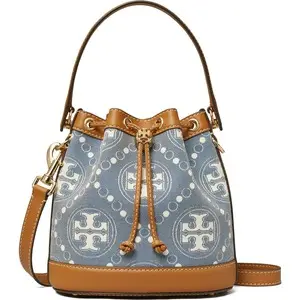 Tory Burch T Monogram Denim Bucket Bag