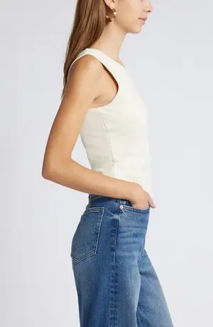 OPEN EDIT Crewneck Tank - Ivory Dove