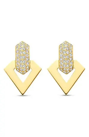 DRIES CRIEL Brute Pavé Diamond Earrings - Gold