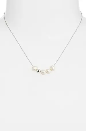 SET & STONES Portia Pearl Chain Necklace - Pearl/ Silver