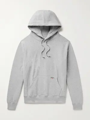 NOAH Logo-embroidered Cotton-jersey Hoodie - Gray