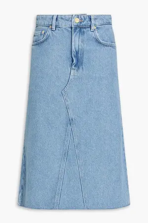 GANNI Frayed Denim Skirt