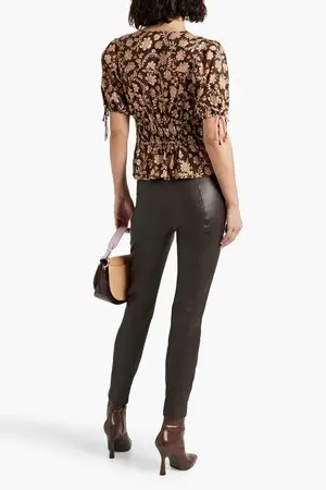 Derek Lam 10 Crosby Rhea Wrap-effect Printed Top