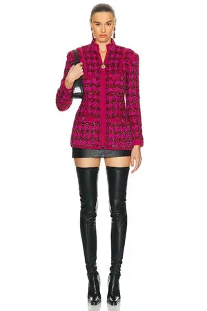 Chanel Shimmer Houndstooth Tweed Jacket