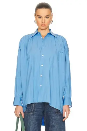 Bottega Veneta Compact Cotton Shirt - Admiral