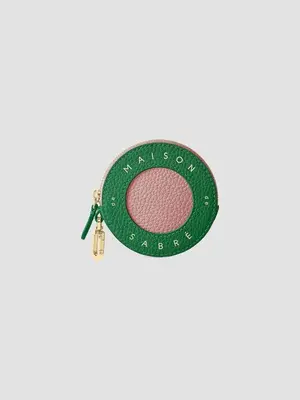 MAISON DE SABRE Leather Coin Purse - Emerald Lily