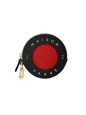 MAISON DE SABRE Leather Coin Purse Pomegranate Caviar