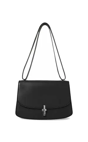 THE ROW Sofia 10 Leather Shoulder Bag - Black