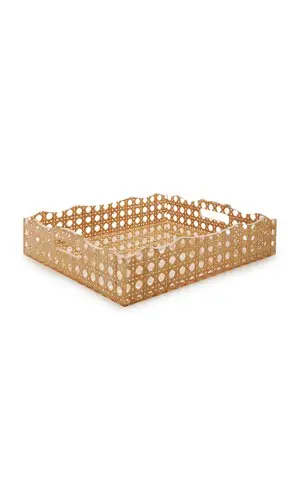 MODA DOMUS Large Wicker-resin Tray - Neutral
