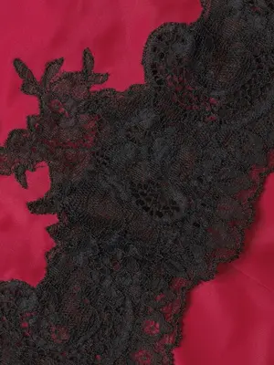 Natori Enchant Satin & Lace Slip - Brocade Red