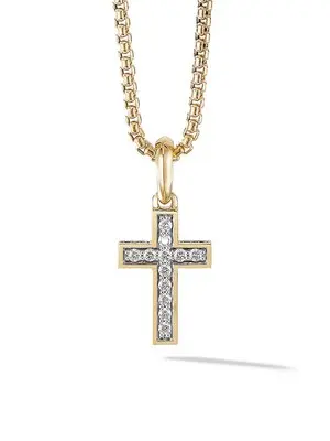 David Yurman Streamline Cross Pendant In 18k Yellow Gold - Diamond