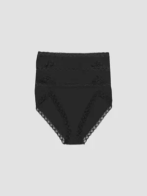 Natori Bliss Cotton French Cut Brief 3 Pack - Black