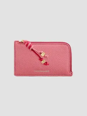 MAISON DE SABRE Leather Zip Card Holder - Candy Fuchsia