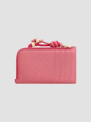 MAISON DE SABRE Leather Zip Card Holder - Candy Fuchsia