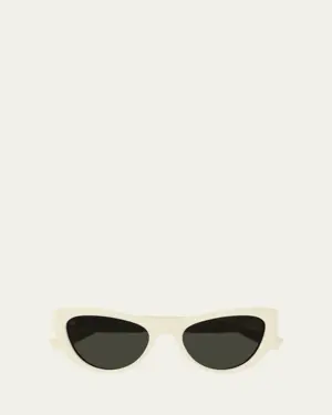 Saint Laurent Sl 676 Cat-eye Sunglasses - Shiny Solid Ivory