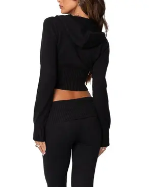 EDIKTED Knitted Hooded Cardigan