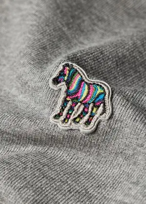 Paul Smith Cotton Zebra Logo Hoodie - Grey