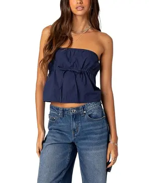 EDIKTED Reva Strapless Top - Navy