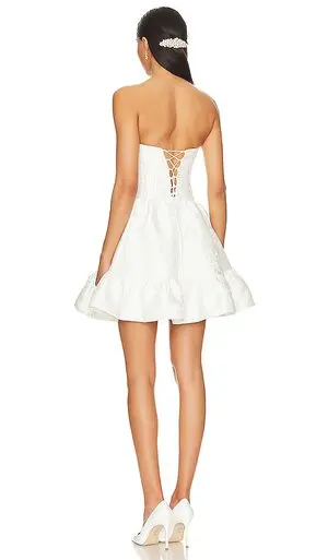 V. CHAPMAN Ginny Corset Mini Dress - White Baroque Floral
