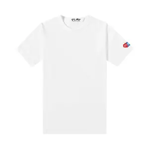 Play Comme Des Garcon X Invader Logo Patch T-shirt - White