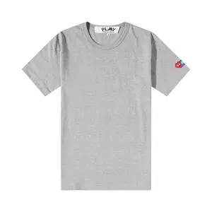 Play Comme Des Garcon X Invader Logo Patch T-shirt - Grey