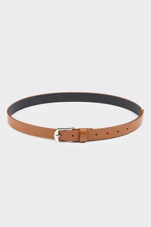 7 For All Mankind Slim Leather Belt - Denim