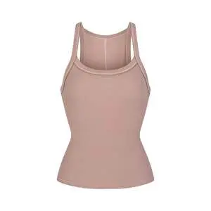 SKIMS Cotton Rib Picot Scoop Tank