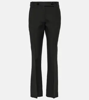 Valentino Garavani Crêpe Couture Mid-rise Straight Pants - Black