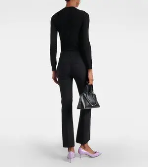 Valentino Garavani Crêpe Couture Mid-rise Straight Pants - Black