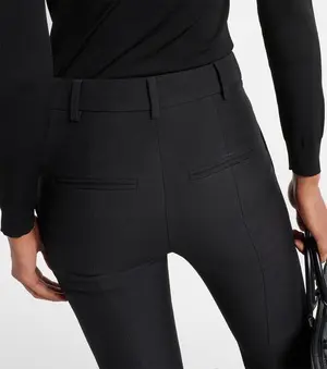 Valentino Garavani Crêpe Couture Mid-rise Straight Pants - Black