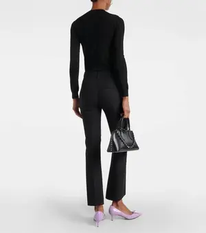Valentino Garavani Crêpe Couture Mid-rise Straight Pants - Black
