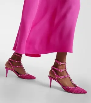 Valentino Garavani Rockstud 65 Bouclé Pumps