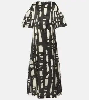Max Mara Printed Silk Organza Gown