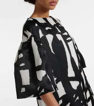 Max Mara Printed Silk Organza Gown