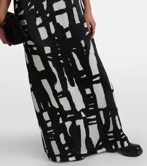 Max Mara Printed Silk Organza Gown