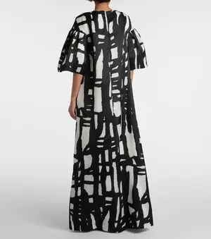 Max Mara Printed Silk Organza Gown