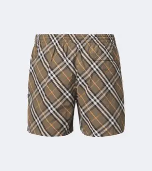 Burberry Check Swim Trunks - Brown