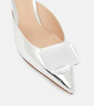 GIANVITO ROSSI Jaipur 55 Embellished Mules - Silver