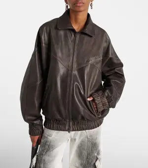 Acne Studios Letty Leather Bomber Jacket