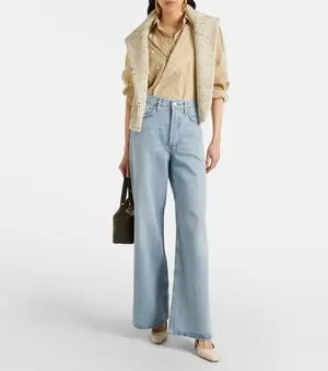 AGOLDE Dame Jean High-rise Wide-leg Jeans - Blue