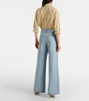 AGOLDE Dame Jean High-rise Wide-leg Jeans - Blue