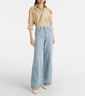 AGOLDE Dame Jean High-rise Wide-leg Jeans - Blue