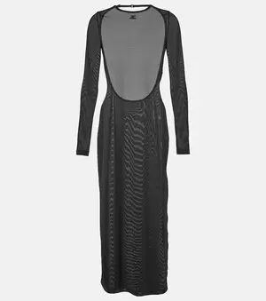 COURREGES Open-back Jersey Midi Dress - Black