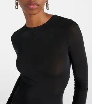 COURREGES Courrèges Open-back Jersey Midi Dress - Black